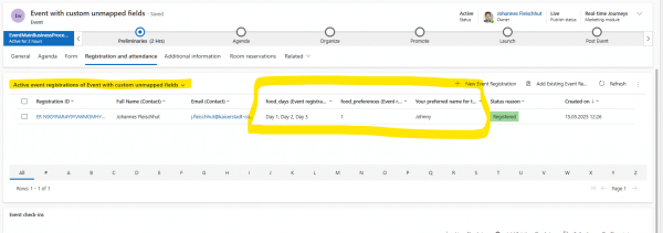 A First Look On Unmapped Fields In Event Registration Forms Johannes Fleischhut