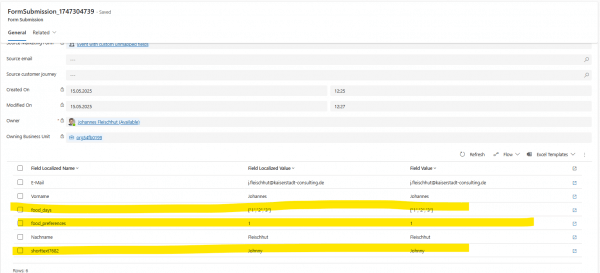 A First Look On Unmapped Fields In Event Registration Forms Johannes